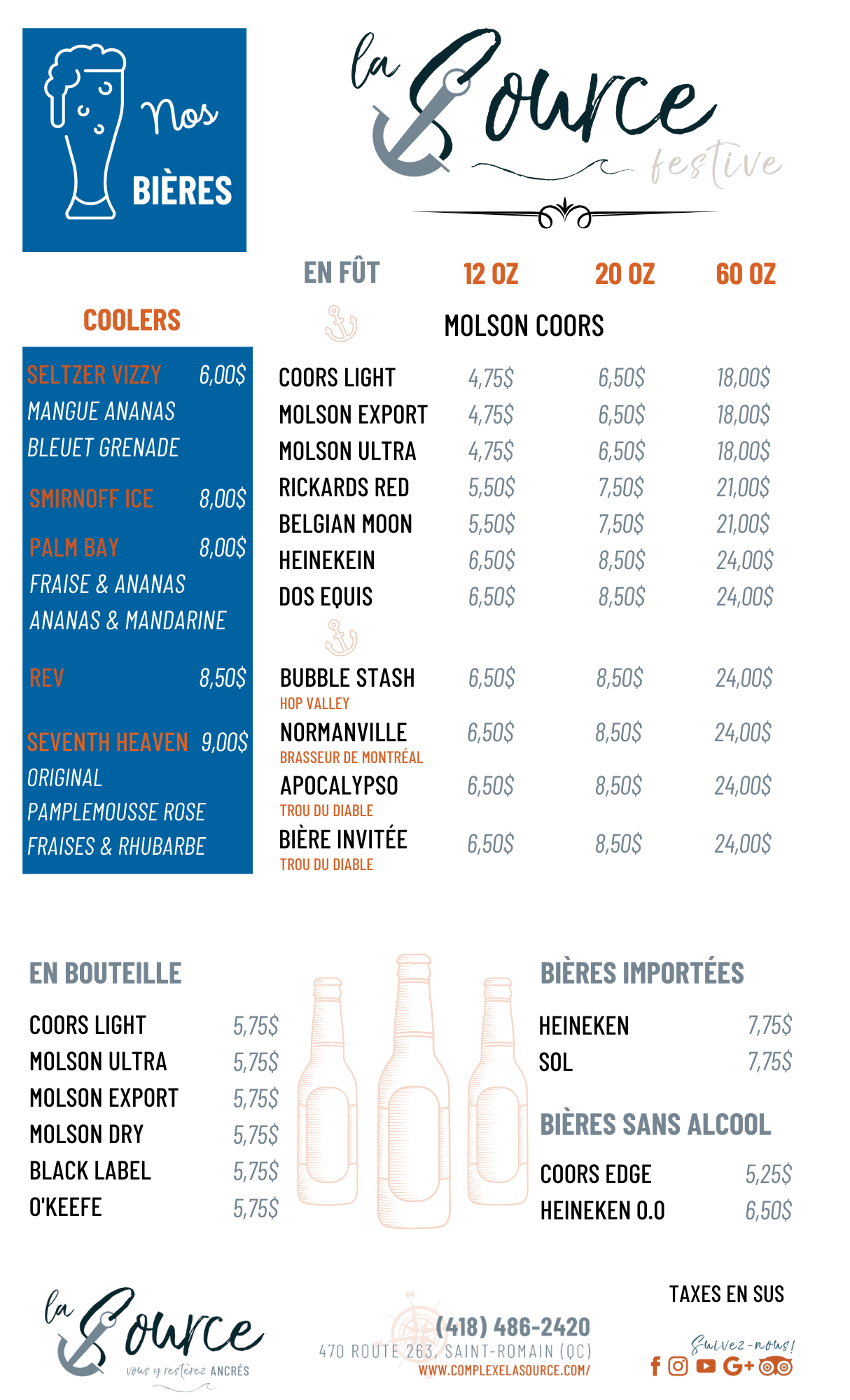 Resto Bar La Source - Complexe avec terrasse au bord l’eau